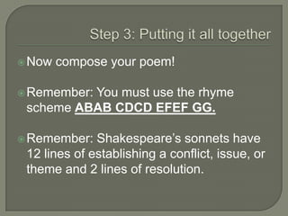 Sonnet writing project | PPTX