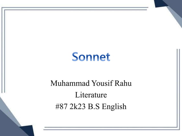 Introduction to sonnet, history, types.pptx
