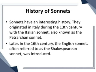 Introduction to sonnet, history, types.pptx