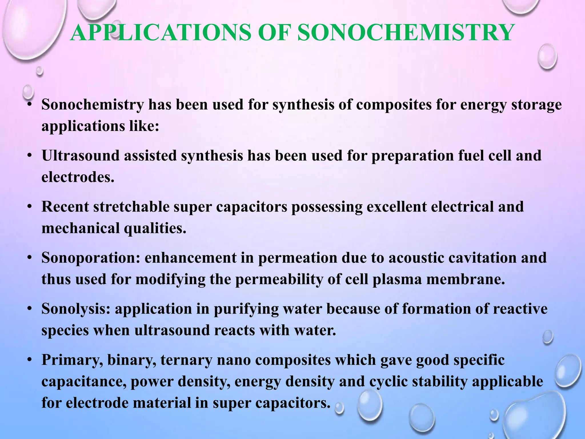 Sonochemistry seminar | PPTX