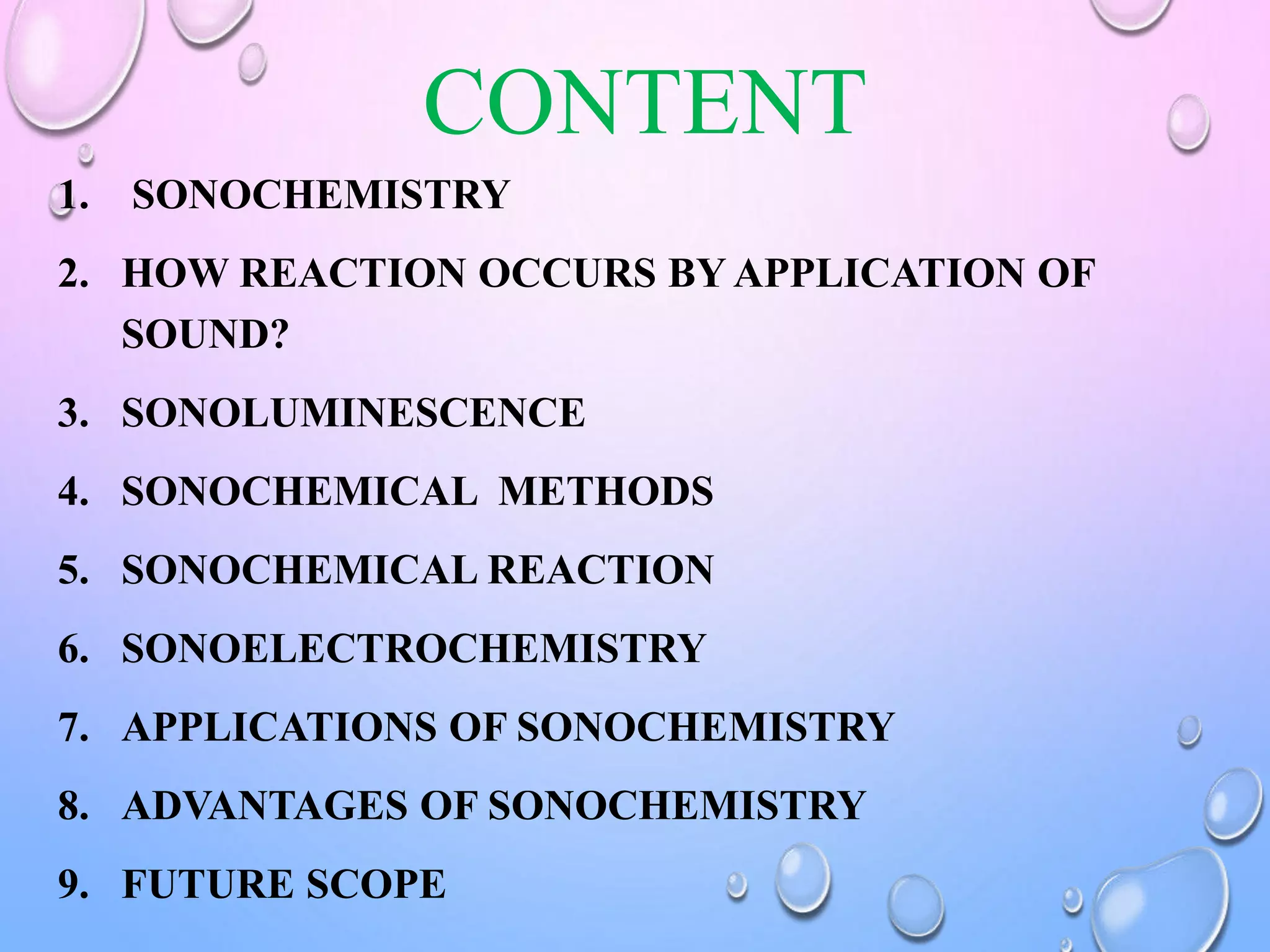 Sonochemistry seminar | PPTX