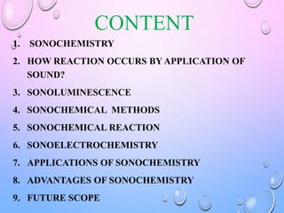 Sonochemistry seminar | PPTX