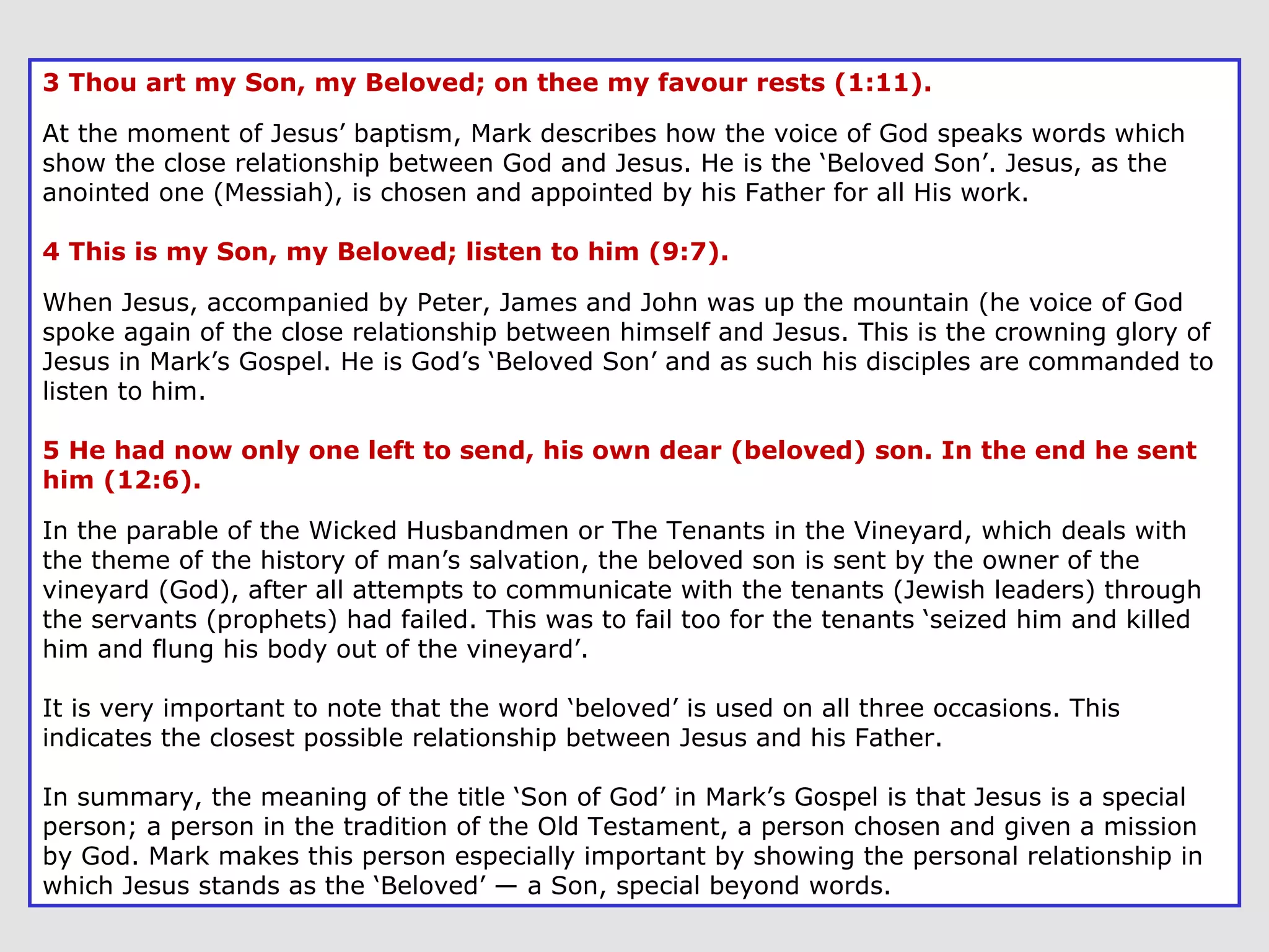 Son Of God Notes | PPT