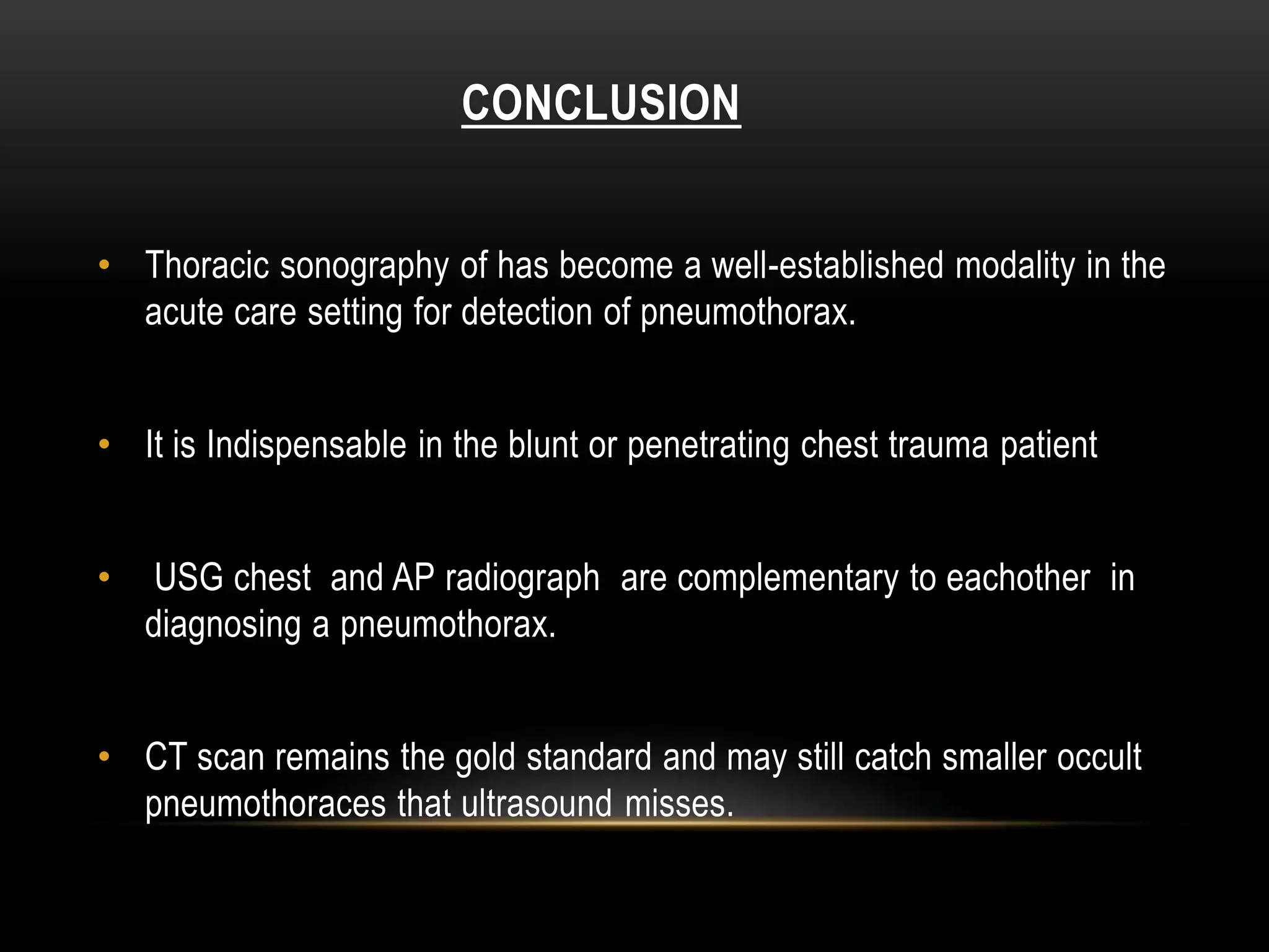 Sonographic features of pneumothorax dr suresh | PPTX