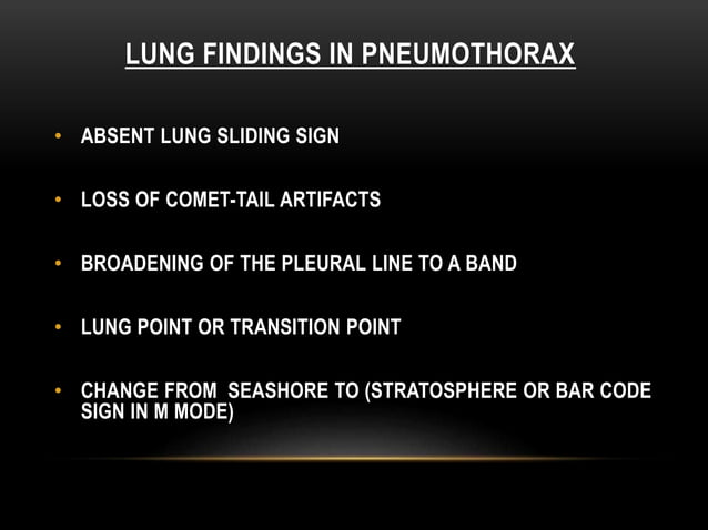 Sonographic features of pneumothorax dr suresh | PPTX