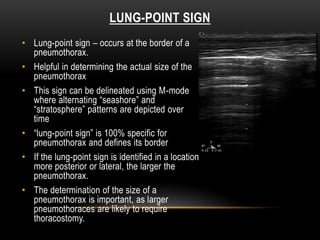 Sonographic features of pneumothorax dr suresh | PPTX