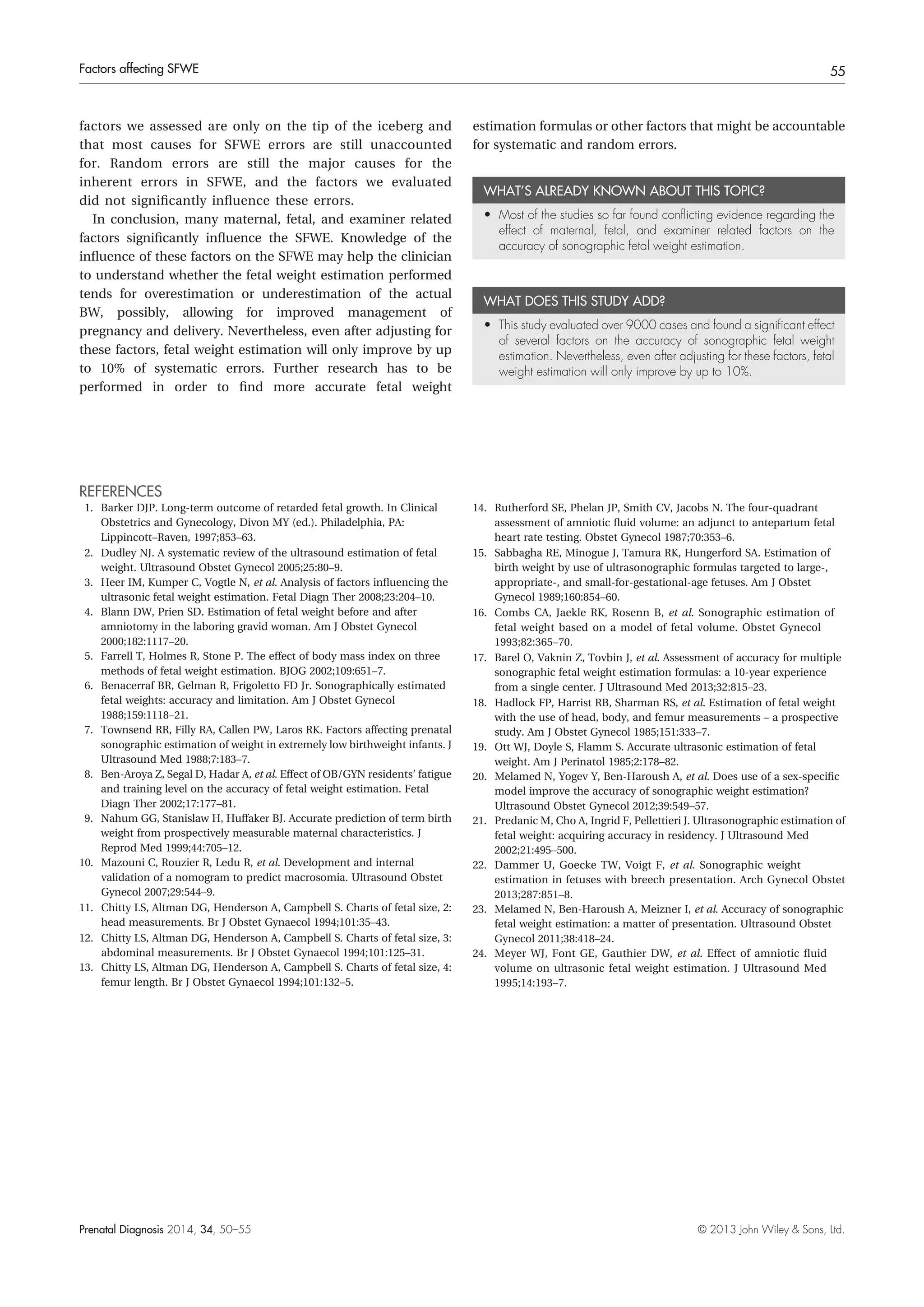 Sonographic fetal weight estimation – | PDF