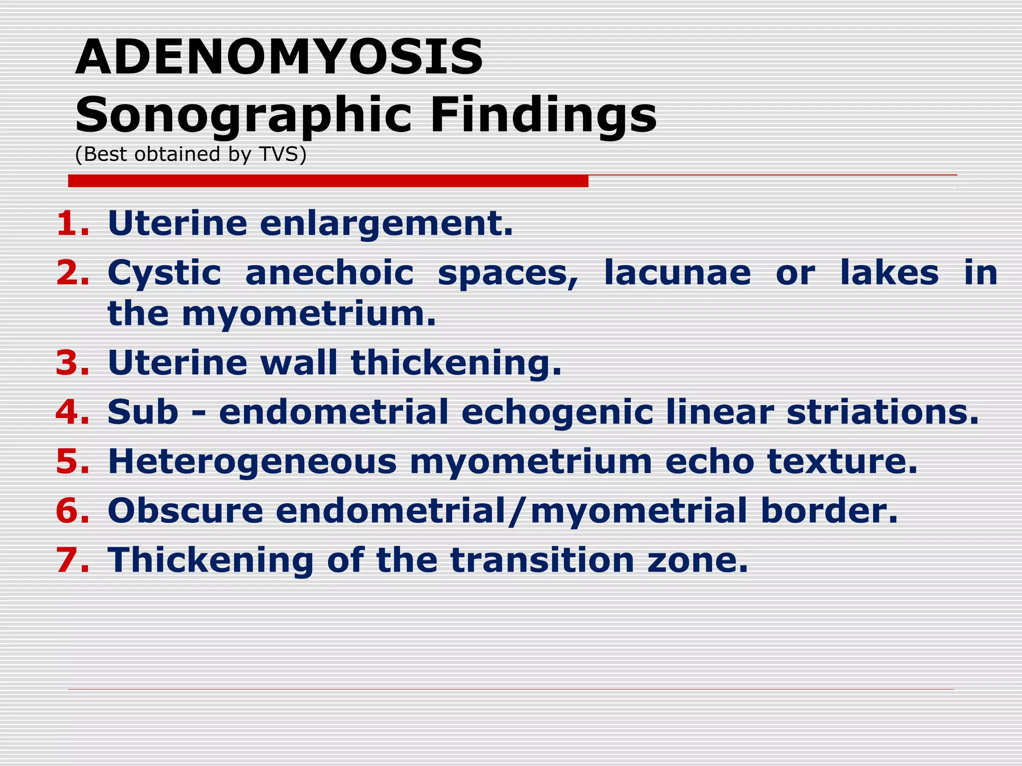 Sonography of adenomyosis | PPT