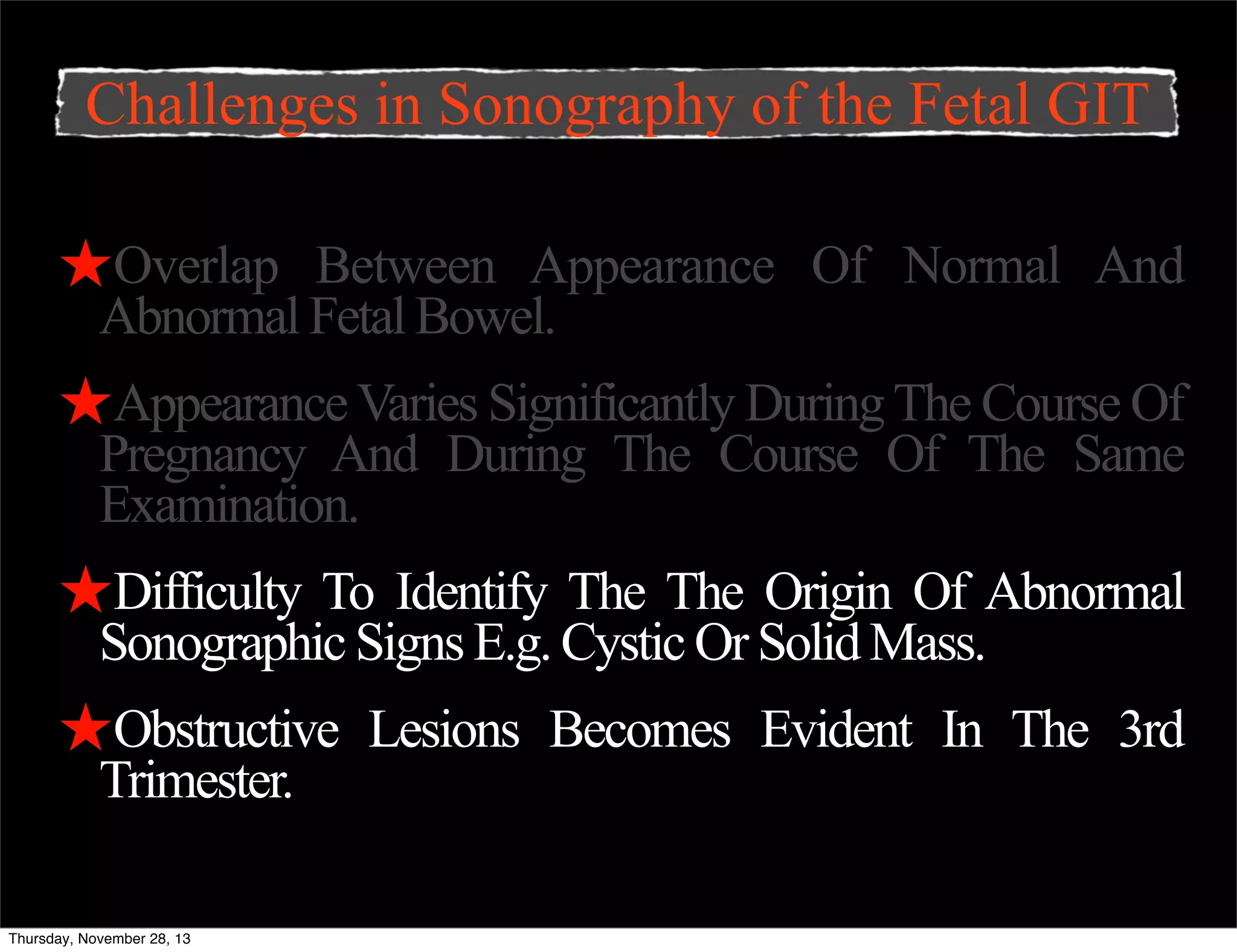 Sonography of fetal GIT | PDF