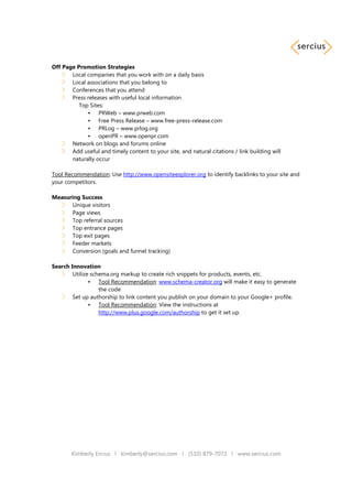 Sonoma Introduction to SEO Seminar Handout | PDF