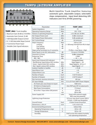 Sonora DIRECTV TAMP6-T12 6-input Satellite Trunk Amplier wtih Auto Gain ...