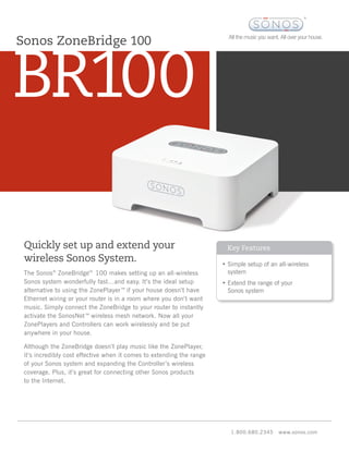 Sonos Zone Bridge BR100 | PDF