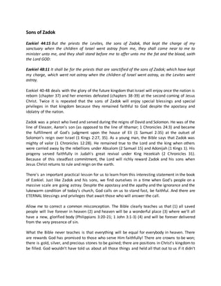 Sons of Zadok | DOCX