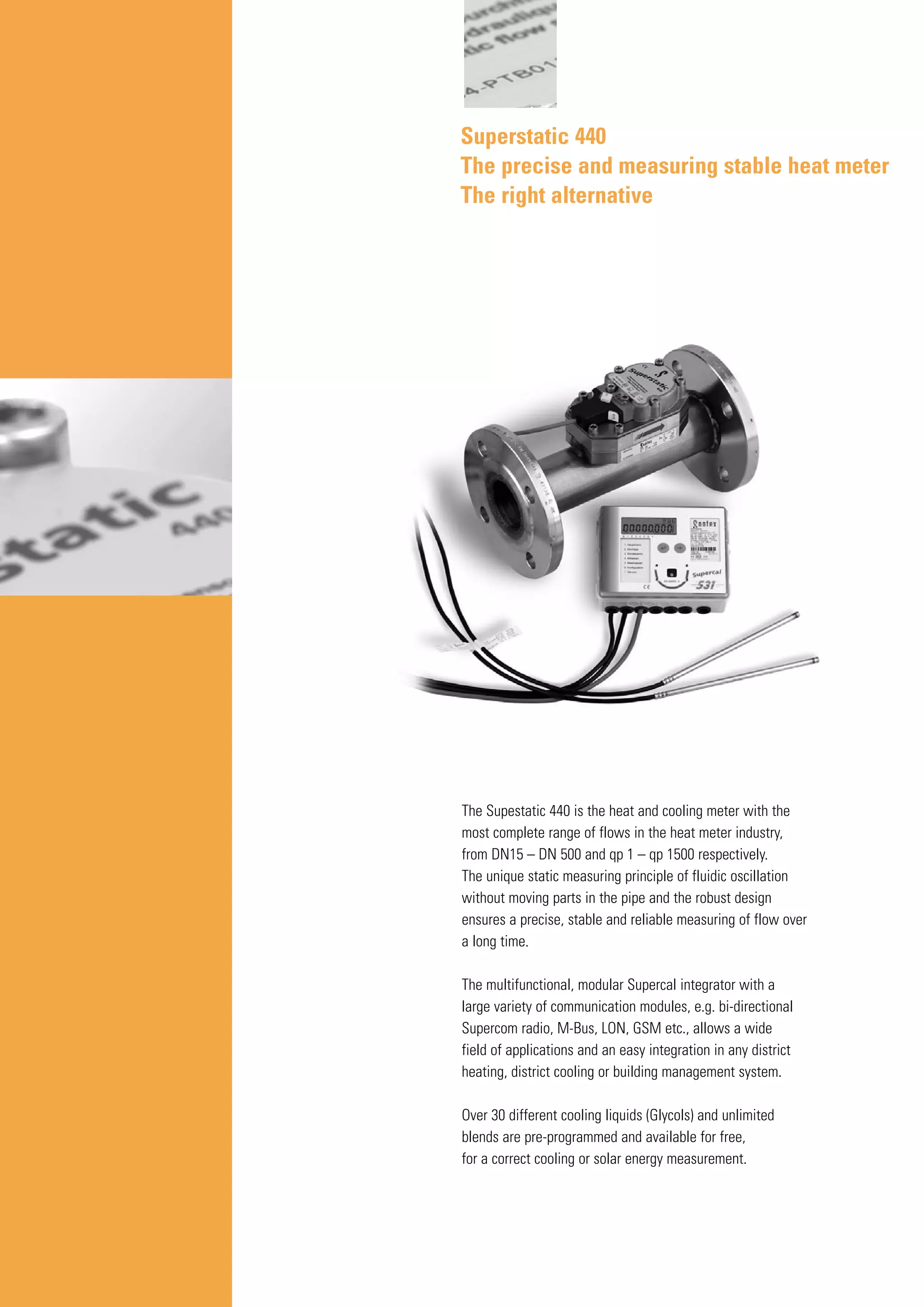 Sontex Superstatic 440 Static Heat Meter And Cooling Meter - Brochure | PDF