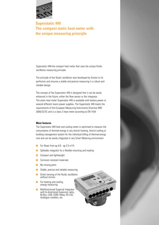 Sontex Superstatic 449 Static Heat Meter And Cooling Meter - Brochure | PDF