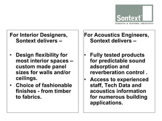 Sontext Acoustic Panel Presentation Video | PPSX