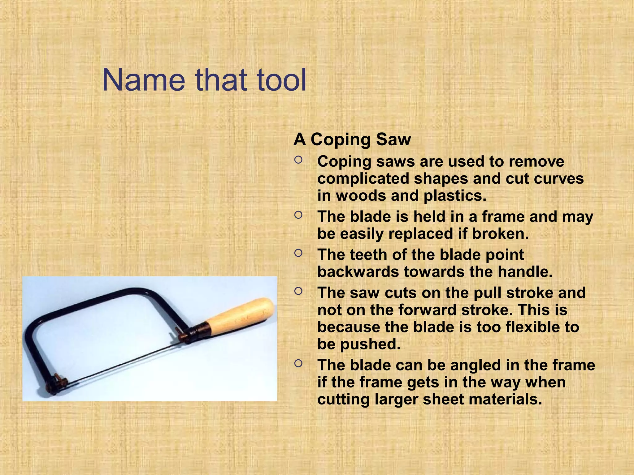 PPT ON WOOD JOINTS AND CARPENTRY TOOLS | PPT