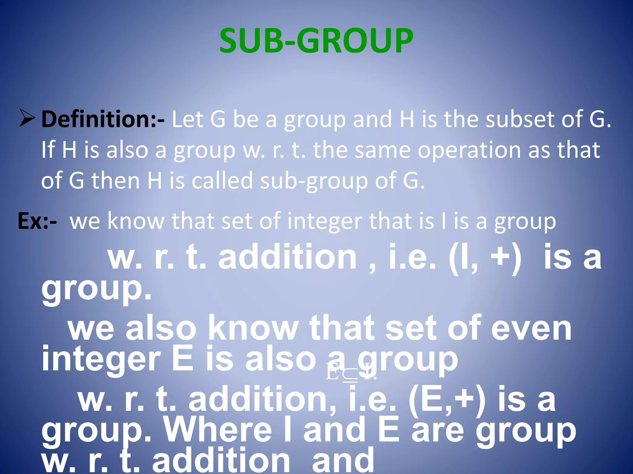 GROUP, SUBGROUP, ABELIAN GROUP, NORMAL SUBGROUP, CONJUGATE NUMBER,NORMALIZER OF SOME IMPORTANT ...