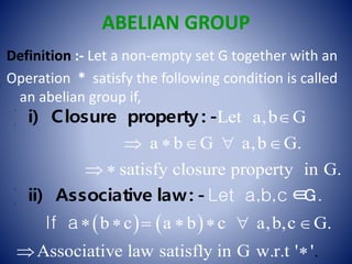 GROUP, SUBGROUP, ABELIAN GROUP, NORMAL SUBGROUP, CONJUGATE NUMBER,NORMALIZER OF SOME IMPORTANT ...