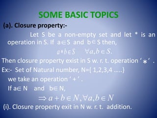 GROUP, SUBGROUP, ABELIAN GROUP, NORMAL SUBGROUP, CONJUGATE NUMBER,NORMALIZER OF SOME IMPORTANT ...