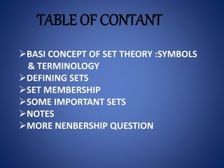 SET THEORY AND THEIR APLICATION | PPTX