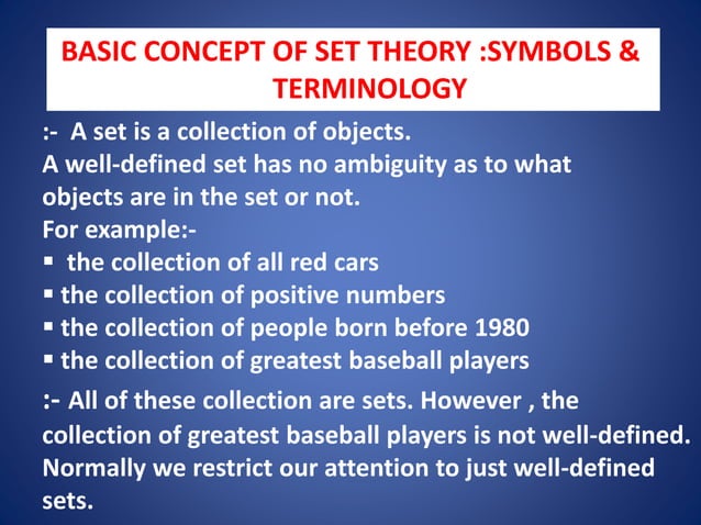 SET THEORY AND THEIR APLICATION | PPT