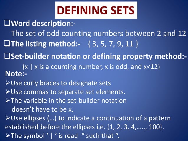 SET THEORY AND THEIR APLICATION | PPT