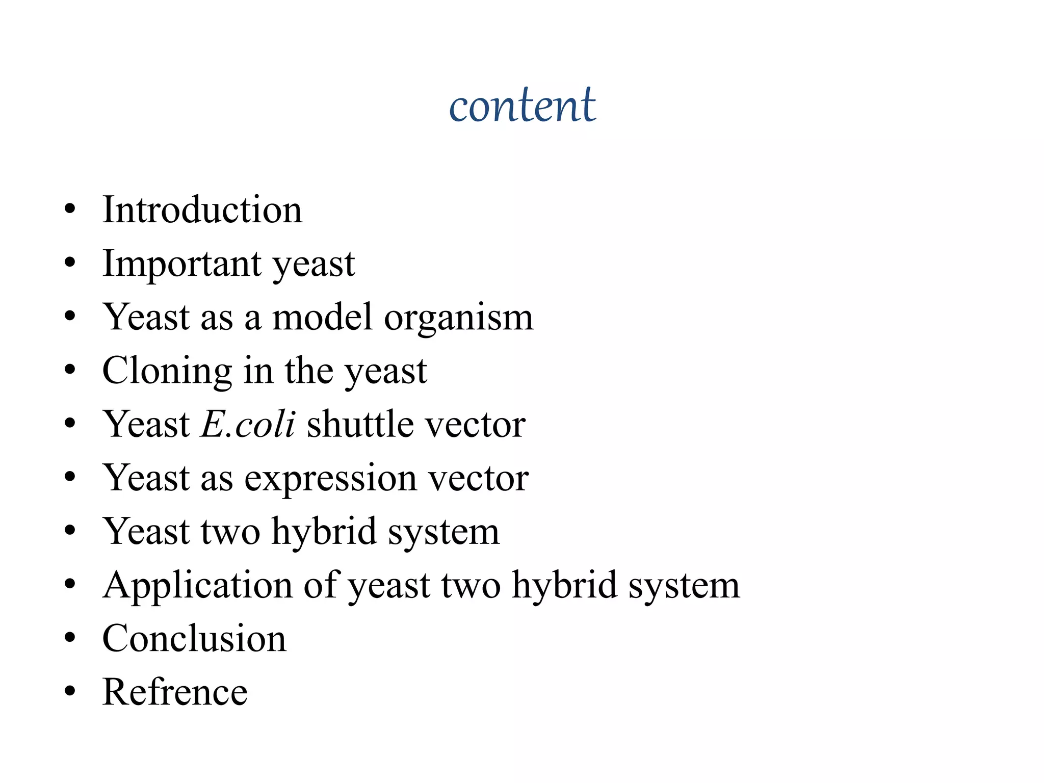 yeast molecular biology | PPTX