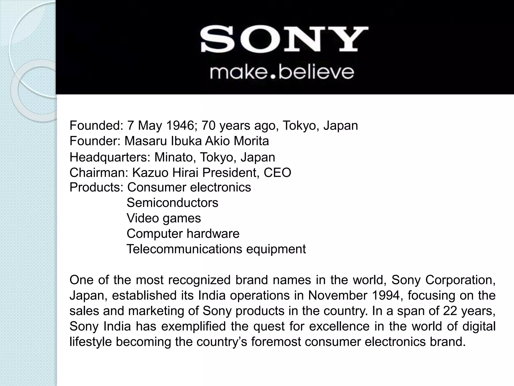 Sony ppt | PPTX