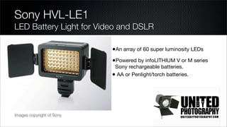 Sony HVL-LE1 DSLR and Video Camera LED Light | PDF | Cameras and ...
