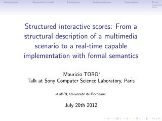 Structured Interactive Scores with formal semantics | PPT