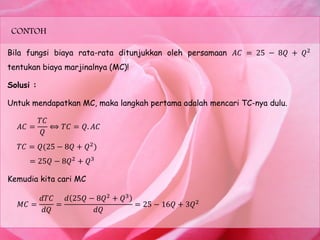 Matematika Ekonomi - Biaya Marginal | PPTX