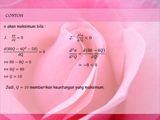 Matematika Ekonomi - Biaya Marginal | PPTX