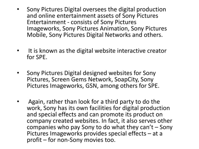 Sony and vertical integration | PPTX | Home Entertainment Systems ...