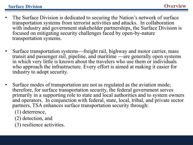 Surface Division, OSPIE, TSA | PPTX