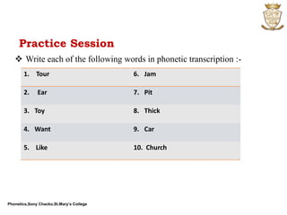 English-Phonetics and Practice Session | PPTX