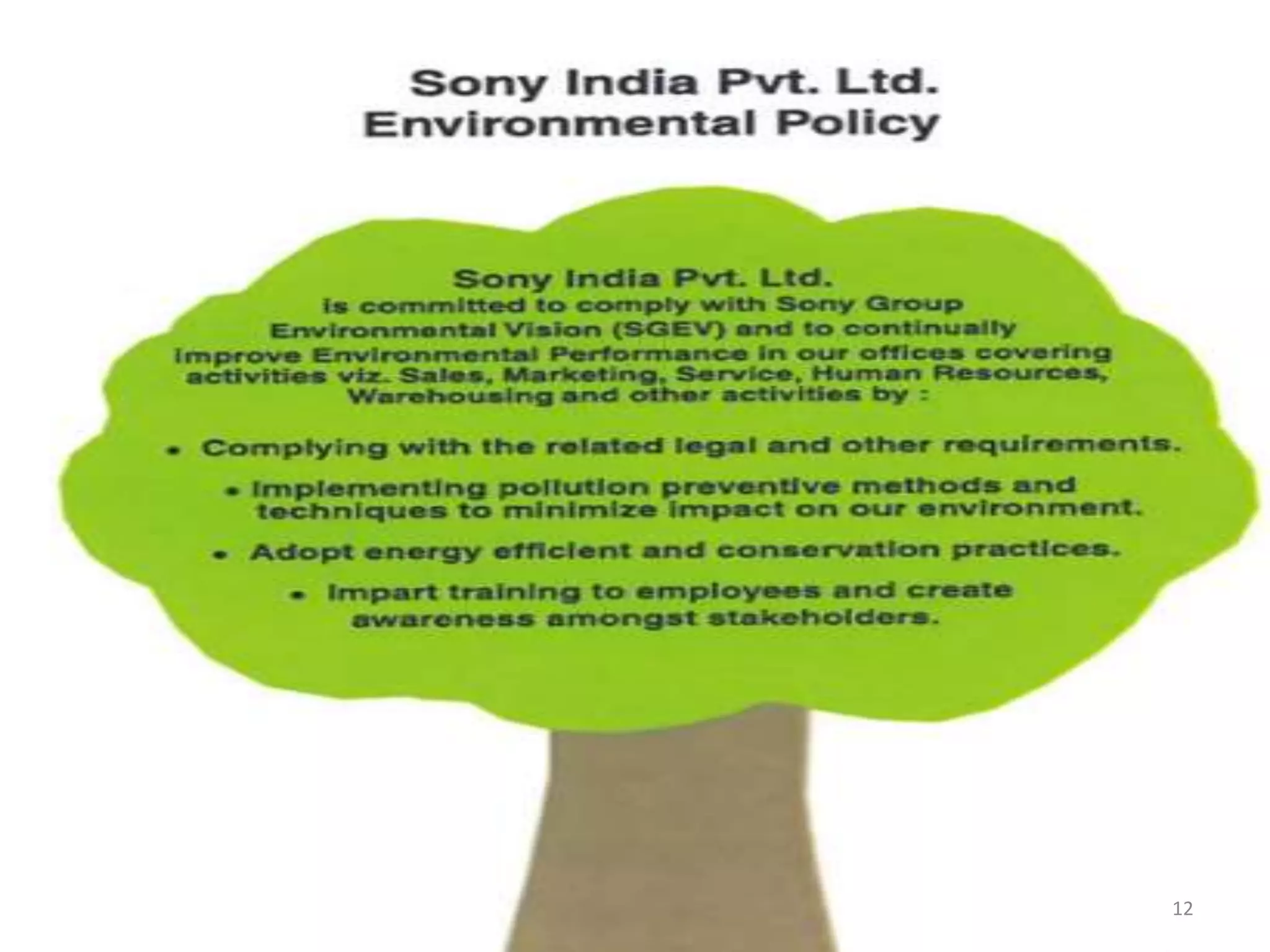CSR activity of SONY | PPTX