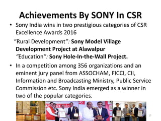 CSR activity of SONY | PPTX