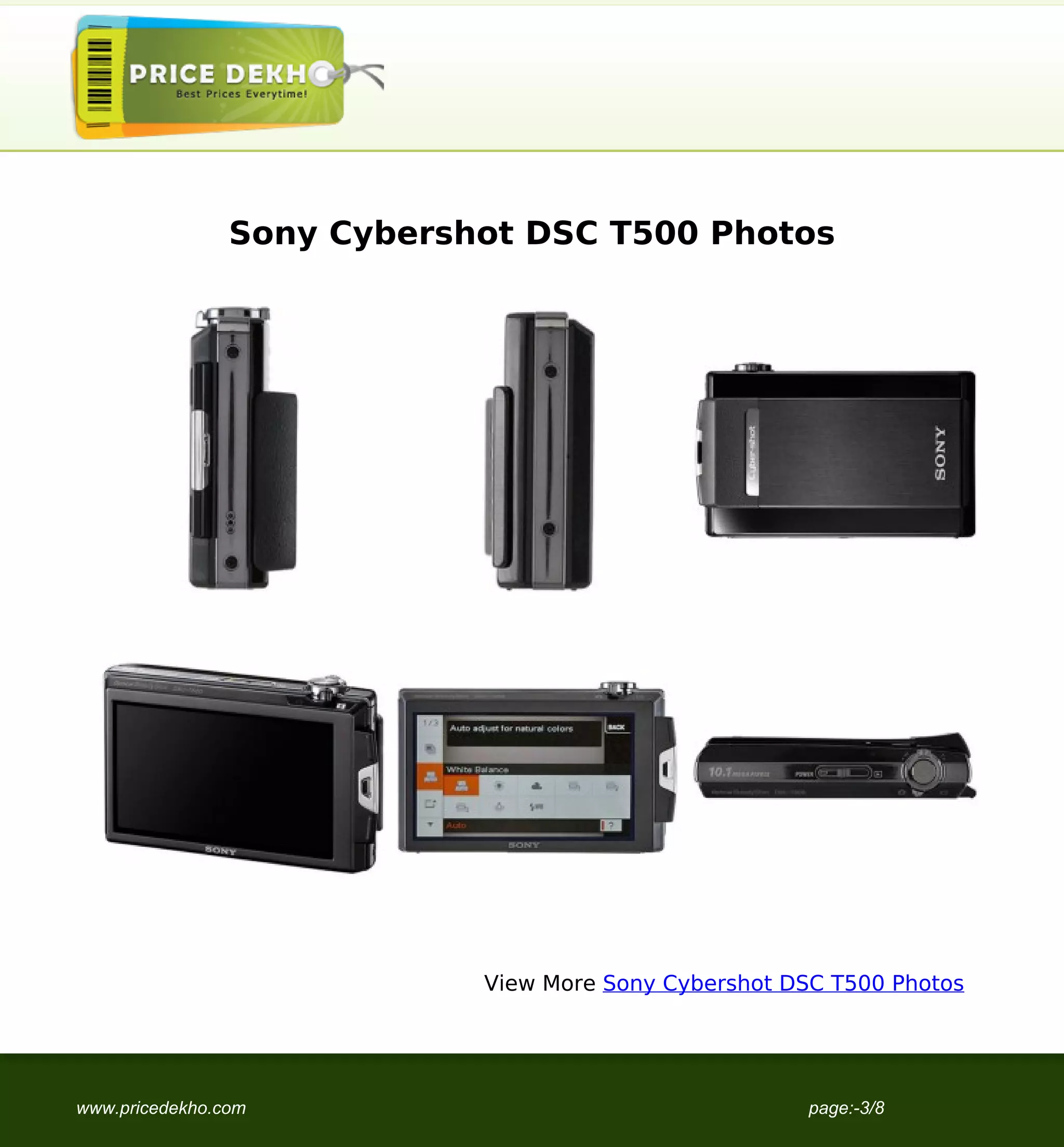 Sony+Cybershot+DSC+T500 | PDF