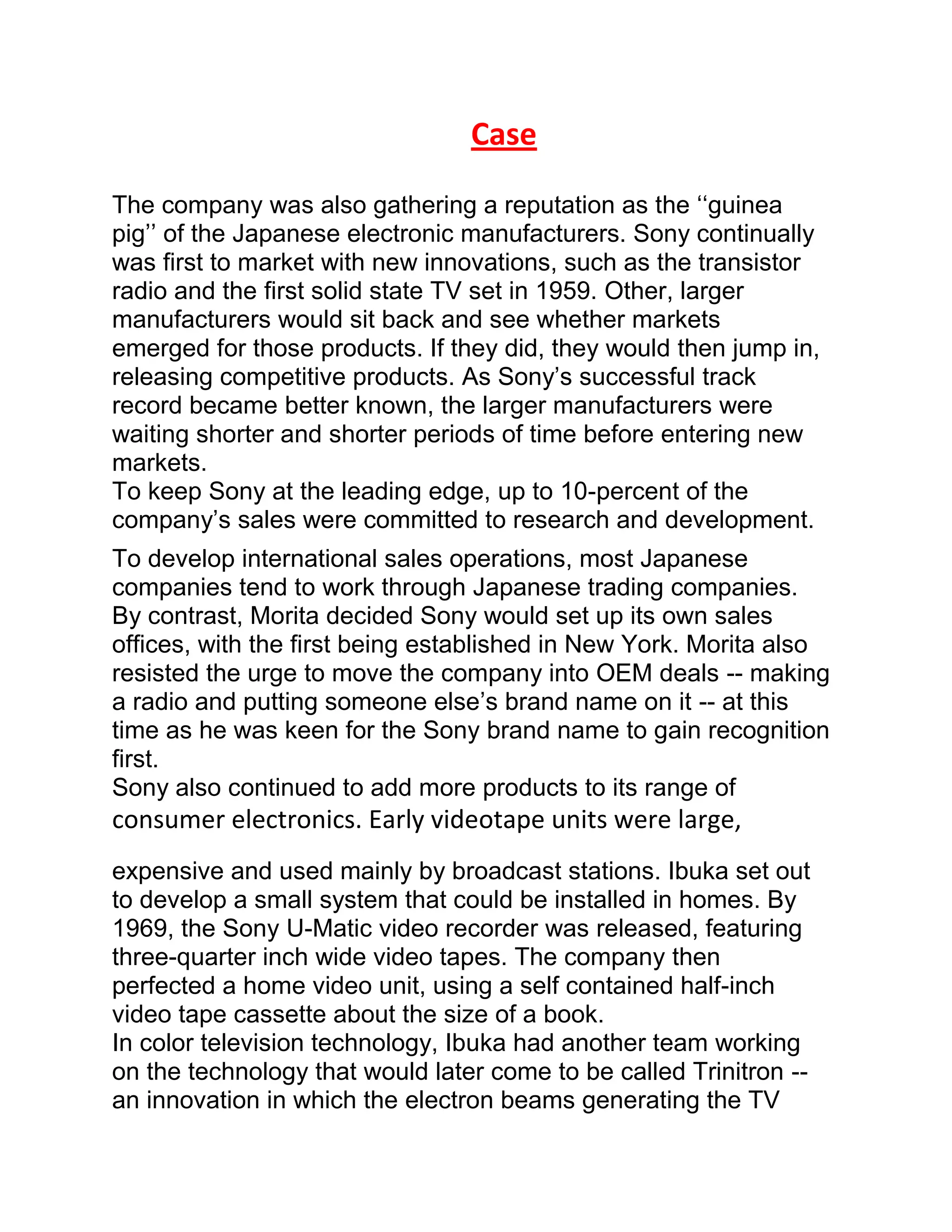 Sony case study | DOCX