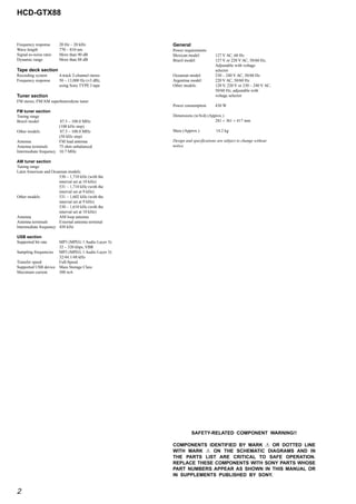 Sony hcd-gtx88 | PDF