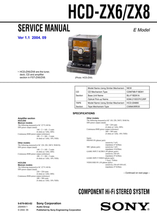 Sony hcd zx6 - zx8 | PDF