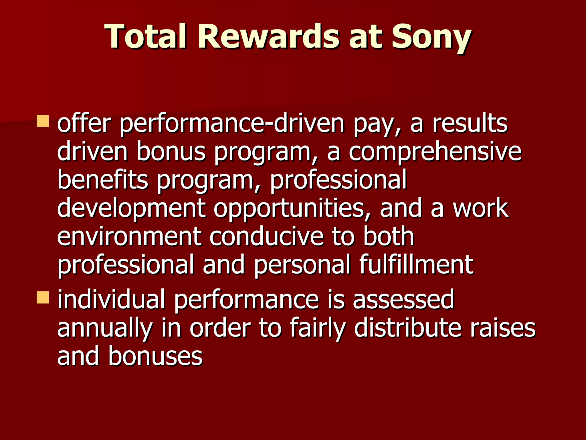 HR practices at Sony Corporation | PPT