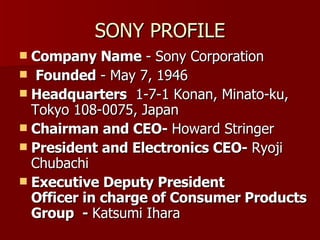 HR practices at Sony Corporation | PPT
