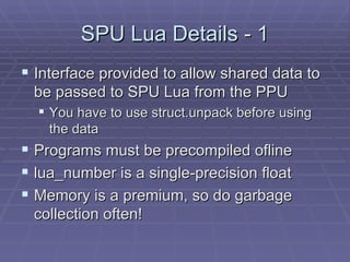 Sony Lua - RJ Mical (SCEA) | PPT | Programming Languages | Computing