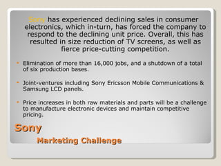 Sony Marketing Plan Slide Show | PPT