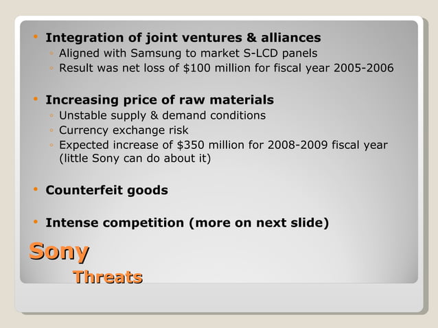 Sony Marketing Plan Slide Show | PPT