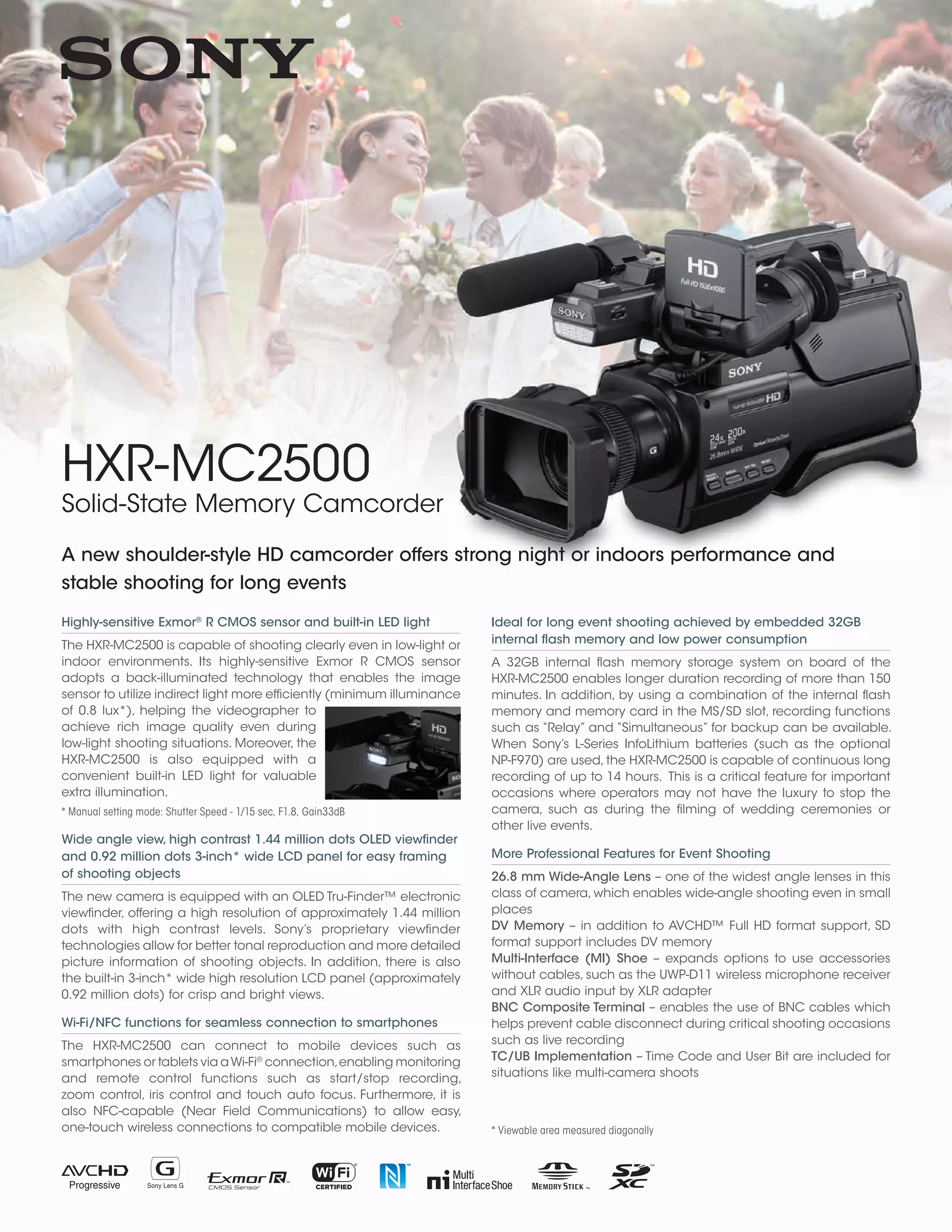 Sony HXR-MC2500 | PDF