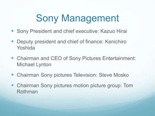 Sony media conglomerate | PPTX