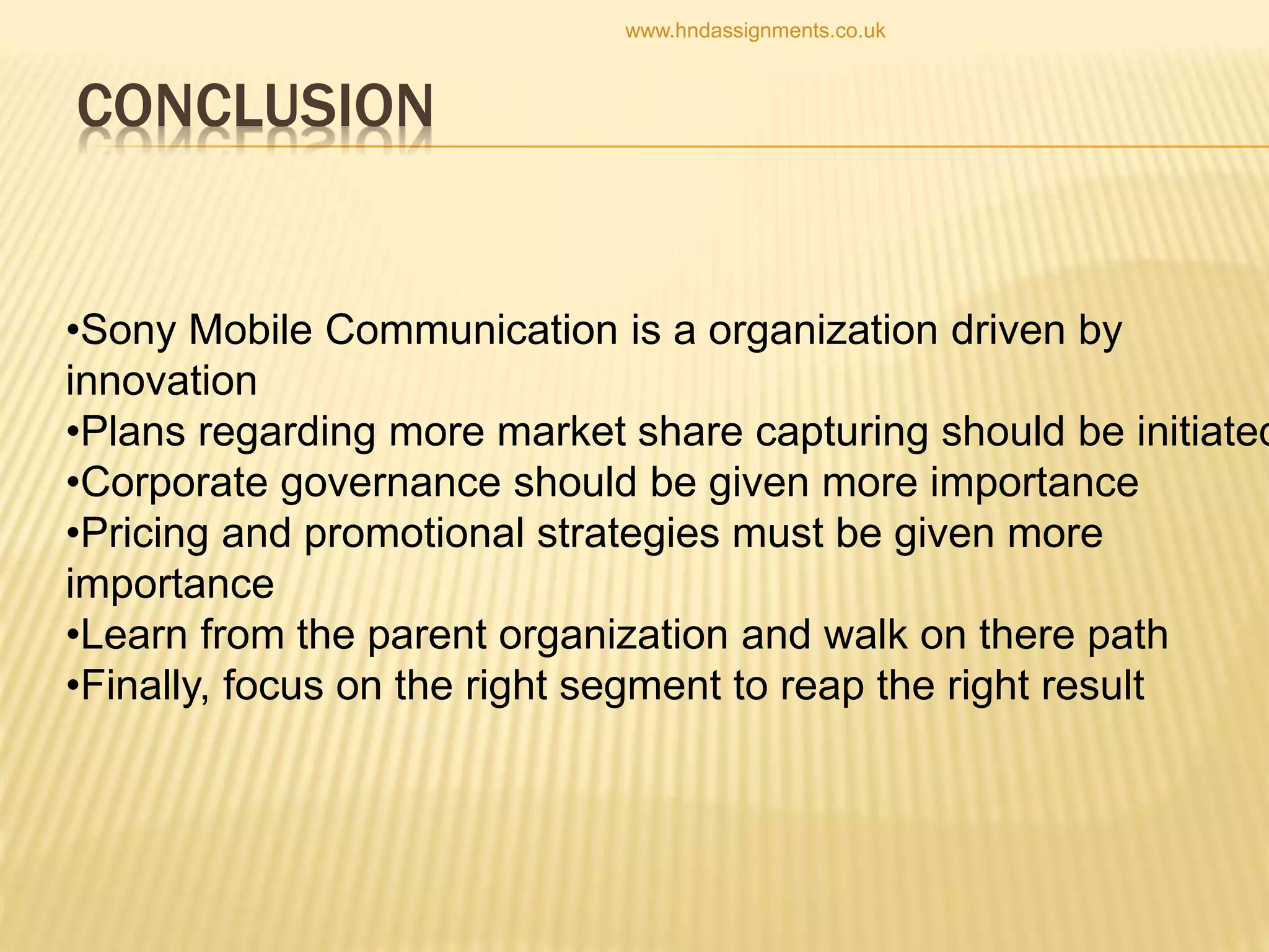 Sony mobile communication business strategy | PPTX